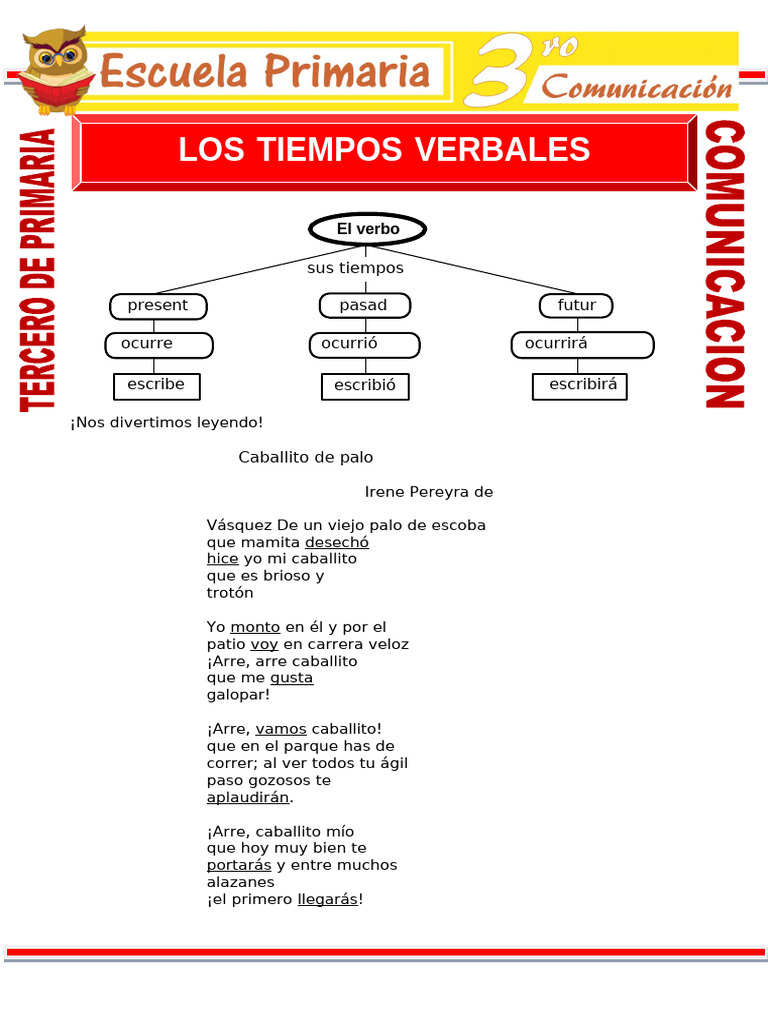 Los-Tiempos-Verbales-para-Tercero-de-Primaria-1 (2) | PDF | Verbo ...