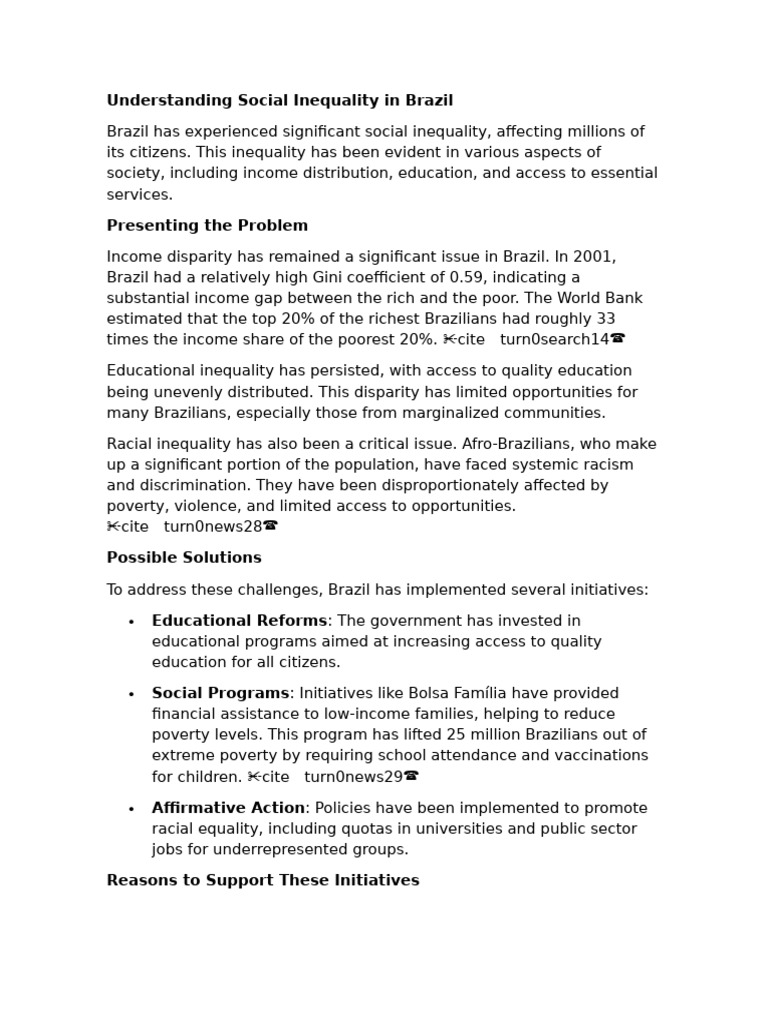 Understanding Social Inequality in Brazil (1) | PDF | Economic ...
