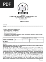 4561 Mathematics UNEB Sample Paper New Curriculum 2024 Plus Scoring ...