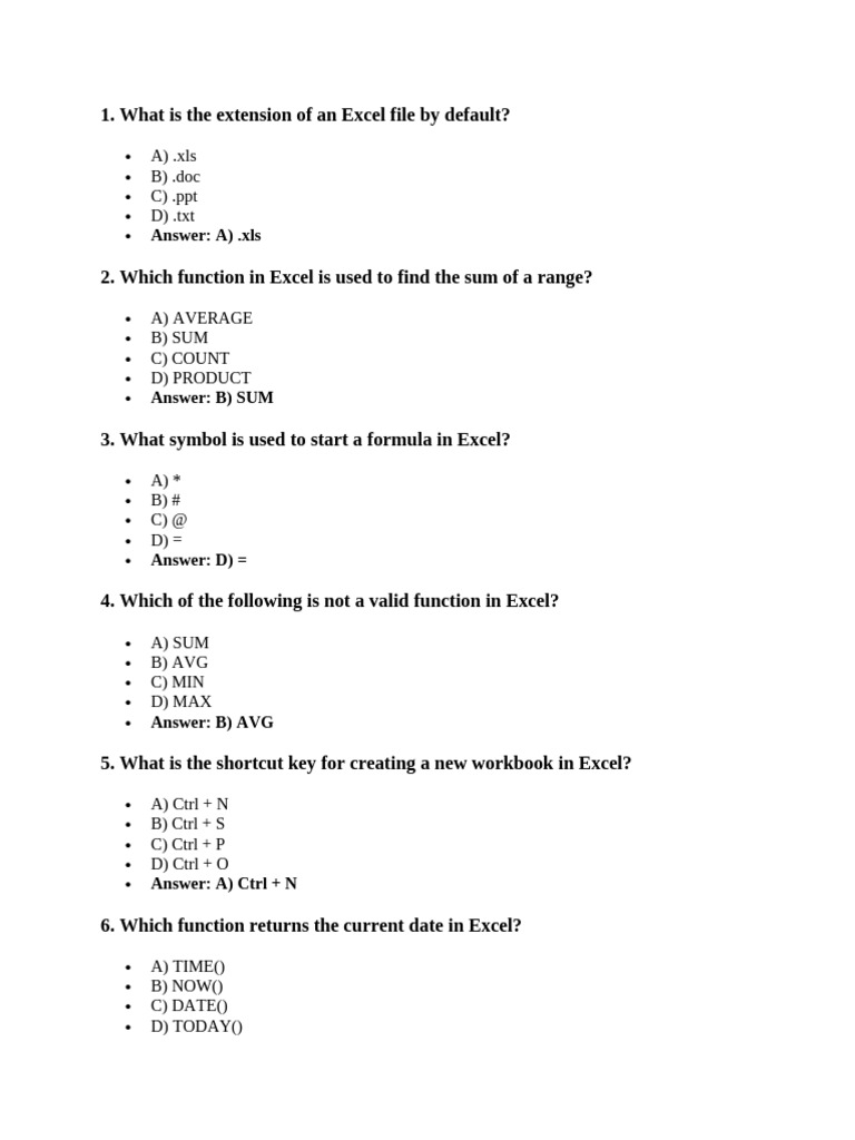 Ms Excel Ka Question Answer | PDF | Microsoft Excel | Computing