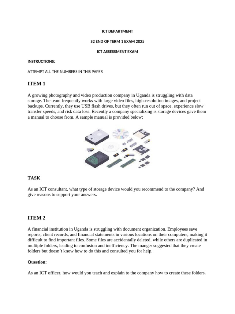 S2 Ict Exam LSC Trinity | PDF