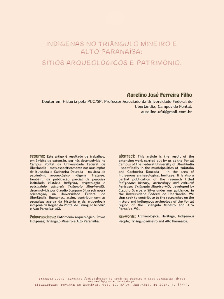 Patrimônio Indígena no Triângulo Mineiro | PDF | Grupos étnicos | Brasil