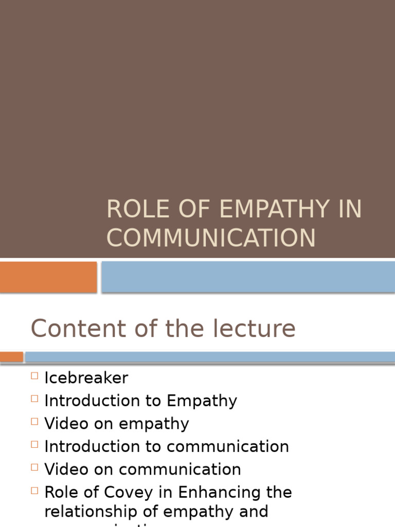 Role of Empathy in Communication | PDF | Empathy | Communication