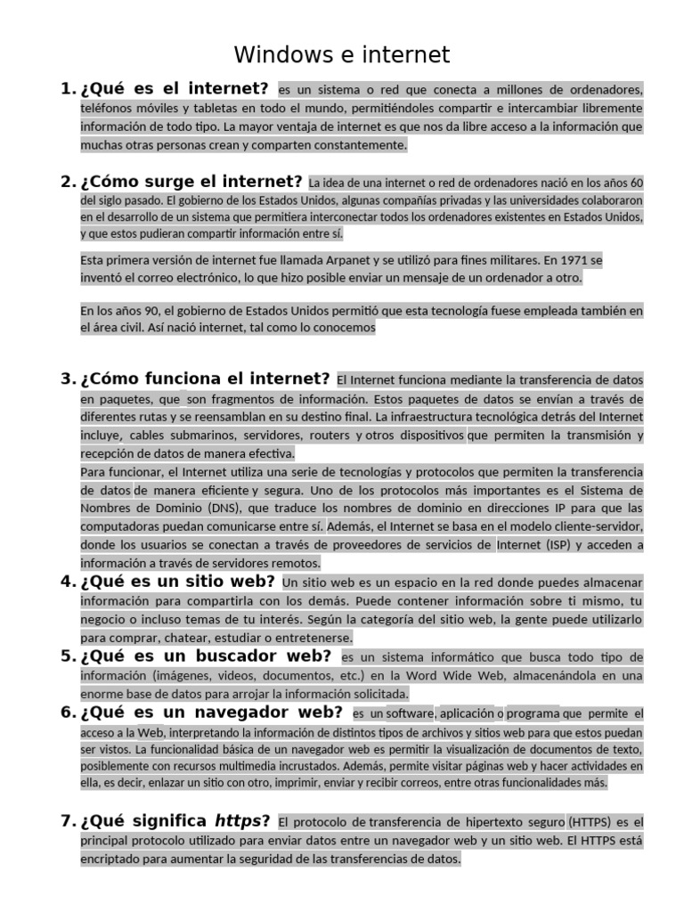 Windows e Internet | PDF | Internet | Red mundial