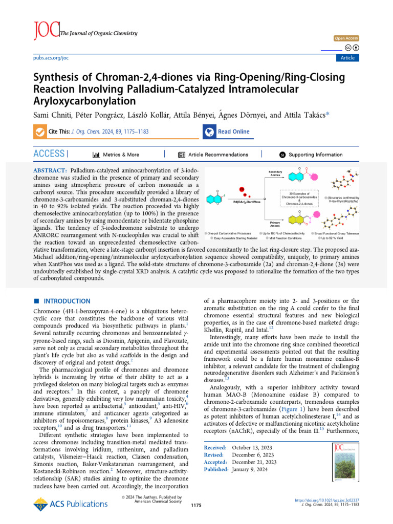 Synthesis of Chroman-2,4-Diones Via Ring-Opening/Ring-ClosingReaction ...