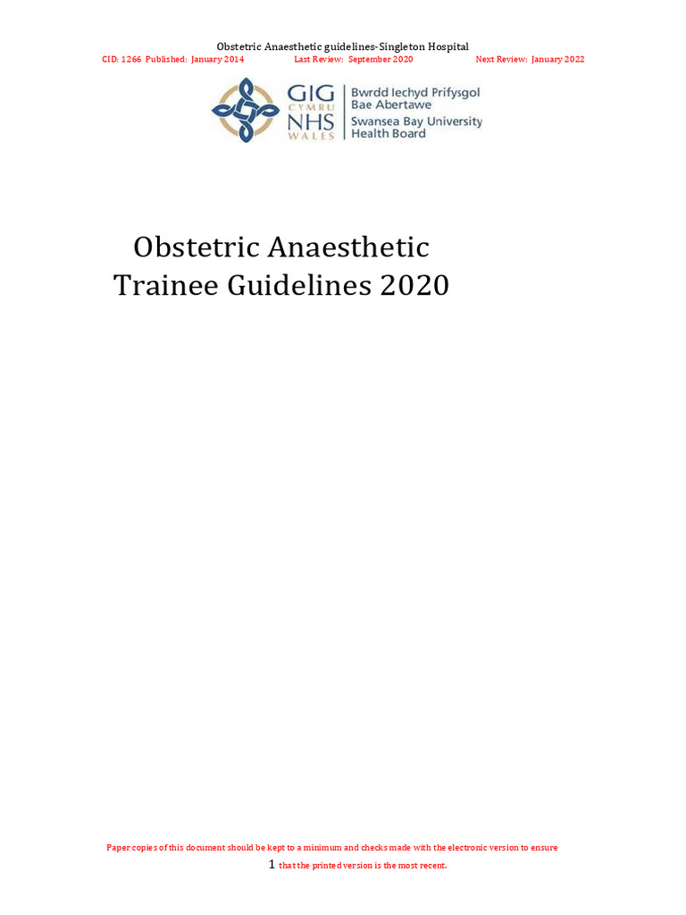 Obstetric Anaesthetic Trainee Guidelines(3)_Swansea Bay Maternity ...