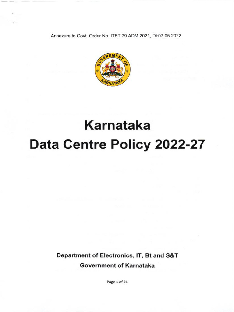 Data Center Policy 2022 2027 | PDF