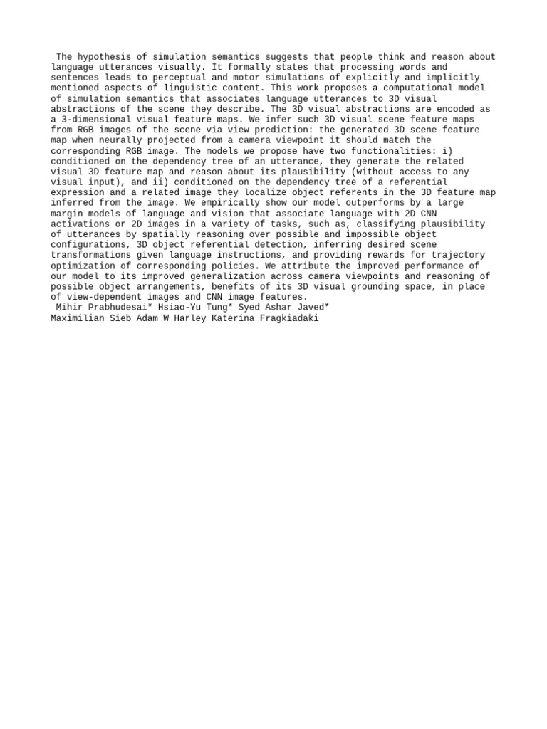 Embodied Language Grounding With 3D Visual Feature Representations | PDF