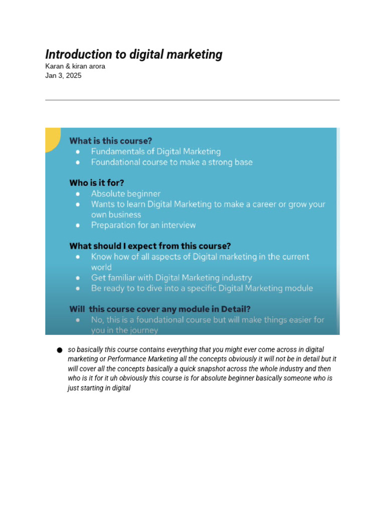 Digital Marketing Course | PDF | Digital Marketing | Marketing
