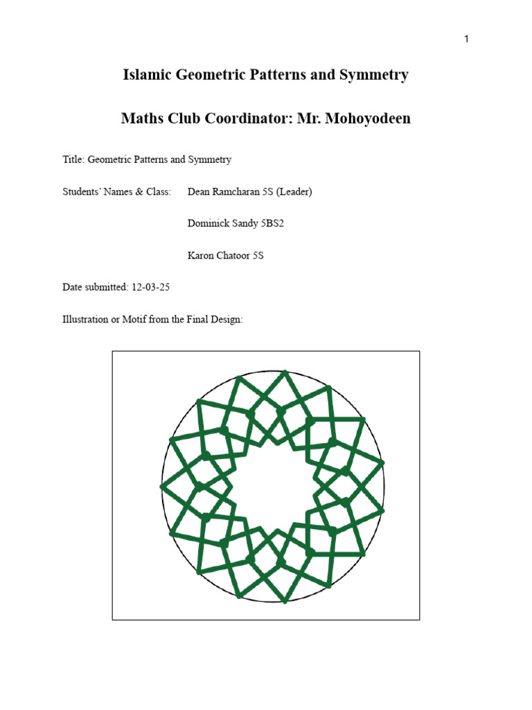Math Club F5 Project | PDF | Pattern | Symmetry