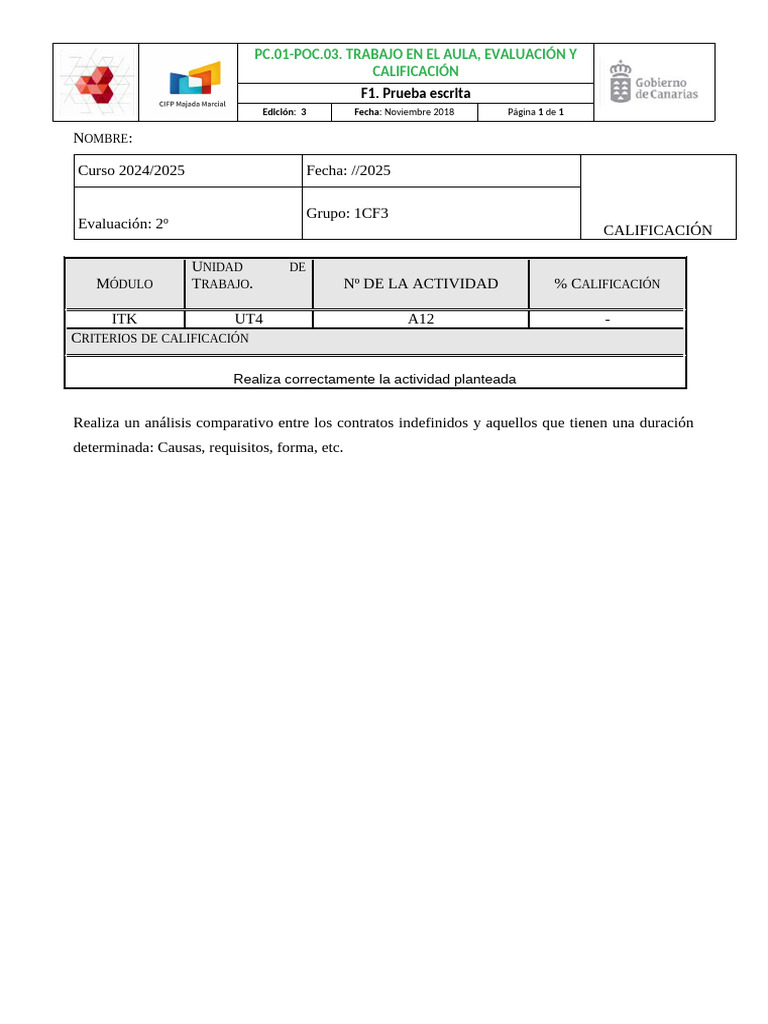 A12. Actividad Aula-Casa UT4 | PDF