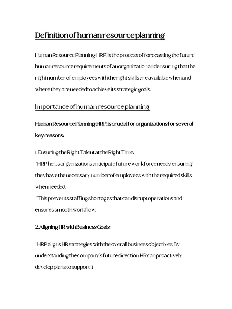 Definition of Human Resource P | PDF | Industrial Organization | Labor ...