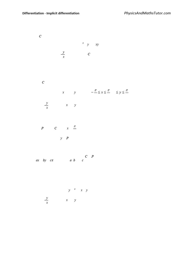 Implicit Differentiation 2 | PDF | Equations | Curve
