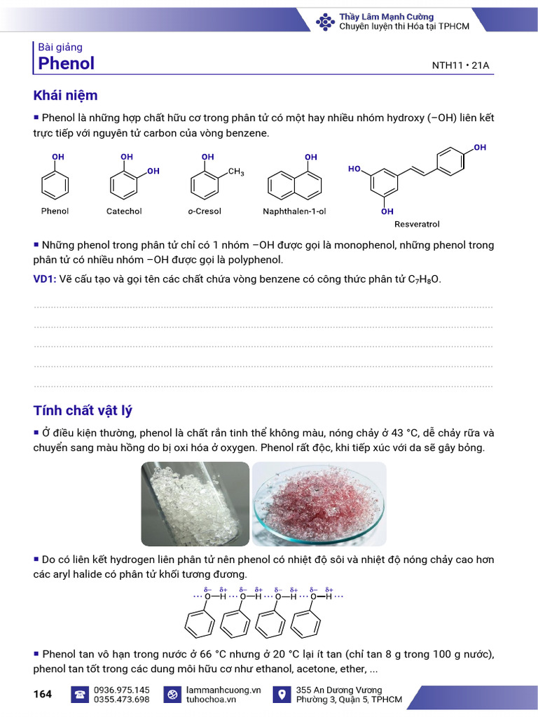 Lý thuyết phenol | PDF