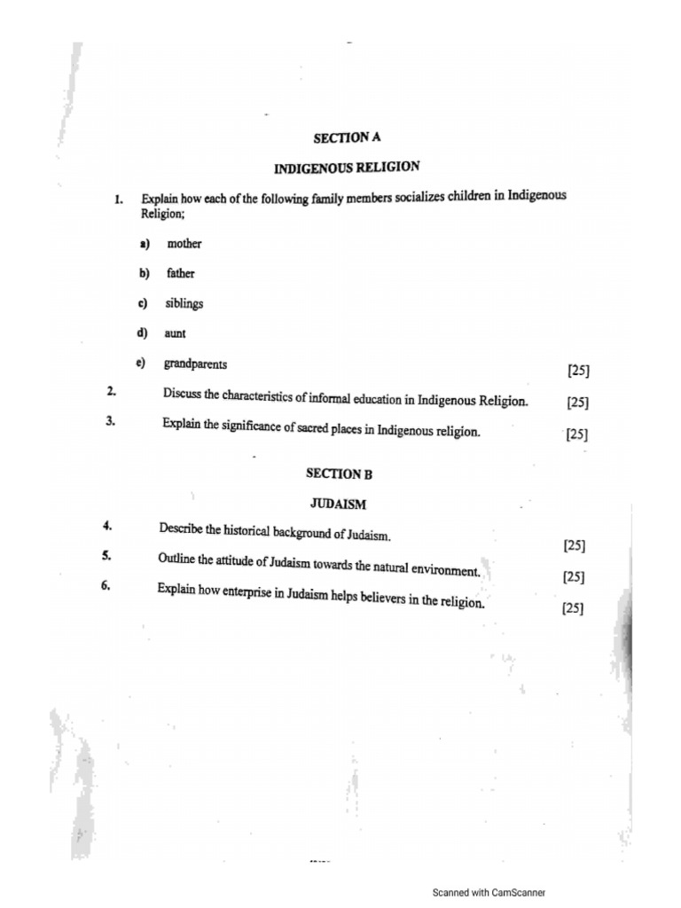 FRS Paper 2 Form 4 End of Term 1 Exam 2025 | PDF