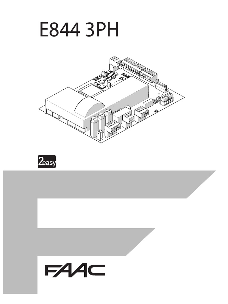 FAAC MANUAL E844-3ph-532315-Revb-En INGLES | PDF | Electrical Wiring ...