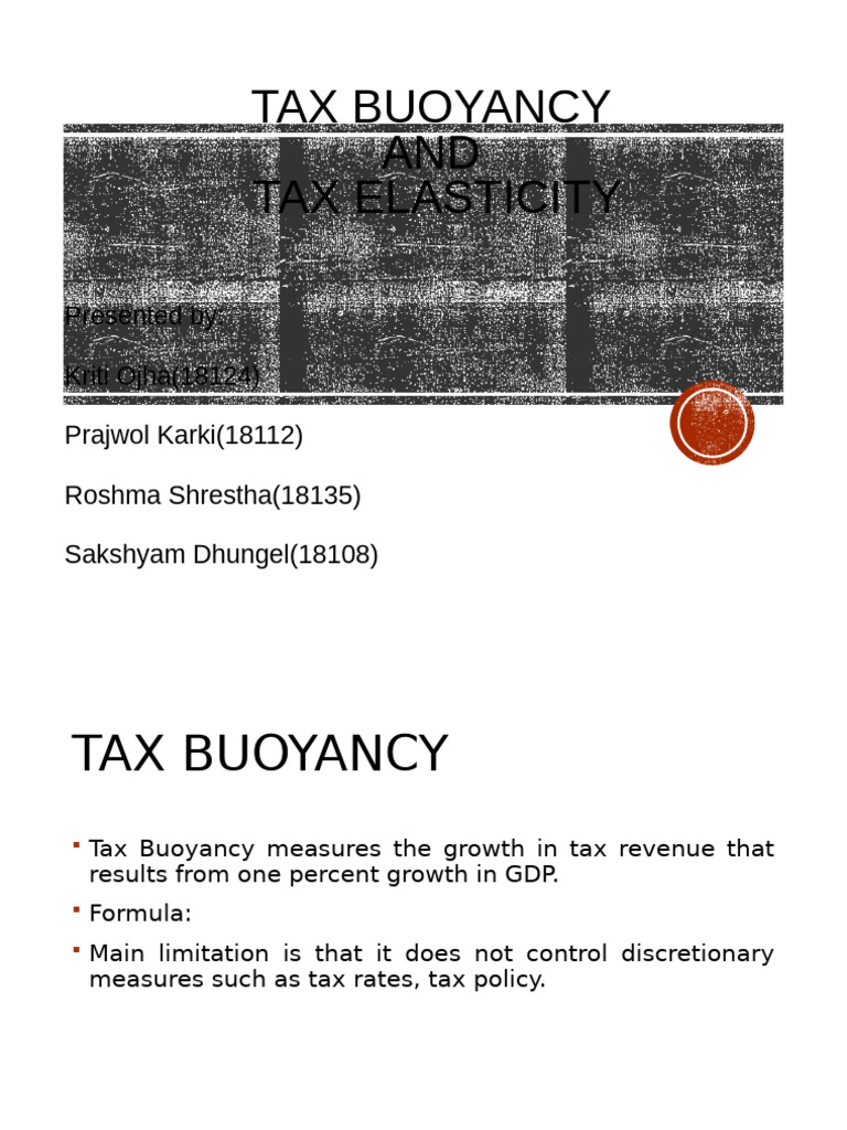 Finalllll Tax buoyancy and Elasticity final | PDF | Taxes | Gross ...