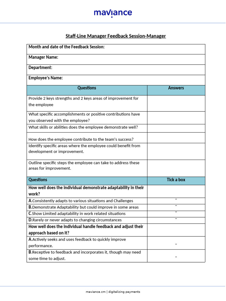 Employee Feedback Session Template | PDF