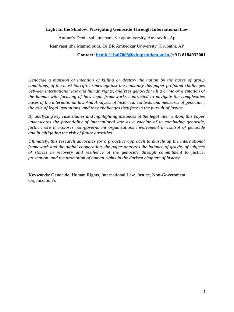 Ligh of Genocide Research-1 | PDF | Genocides | Responsibility To Protect