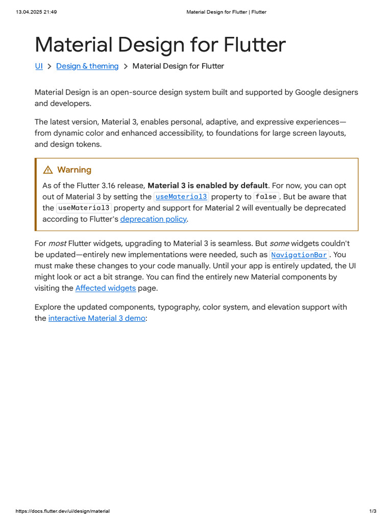 Material Design for Flutter _ Flutter | PDF | Software | System Software