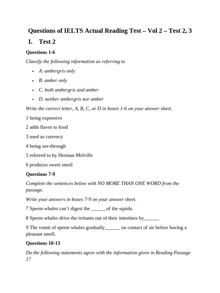 Questions of IELTS Actual Reading Test - Test 2 3 | PDF | Placebo | Pain