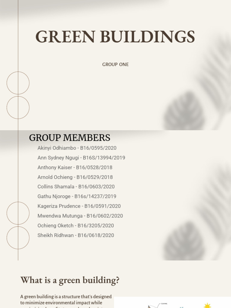 Green Buildings Presentation | PDF | Green Building | Efficient Energy Use