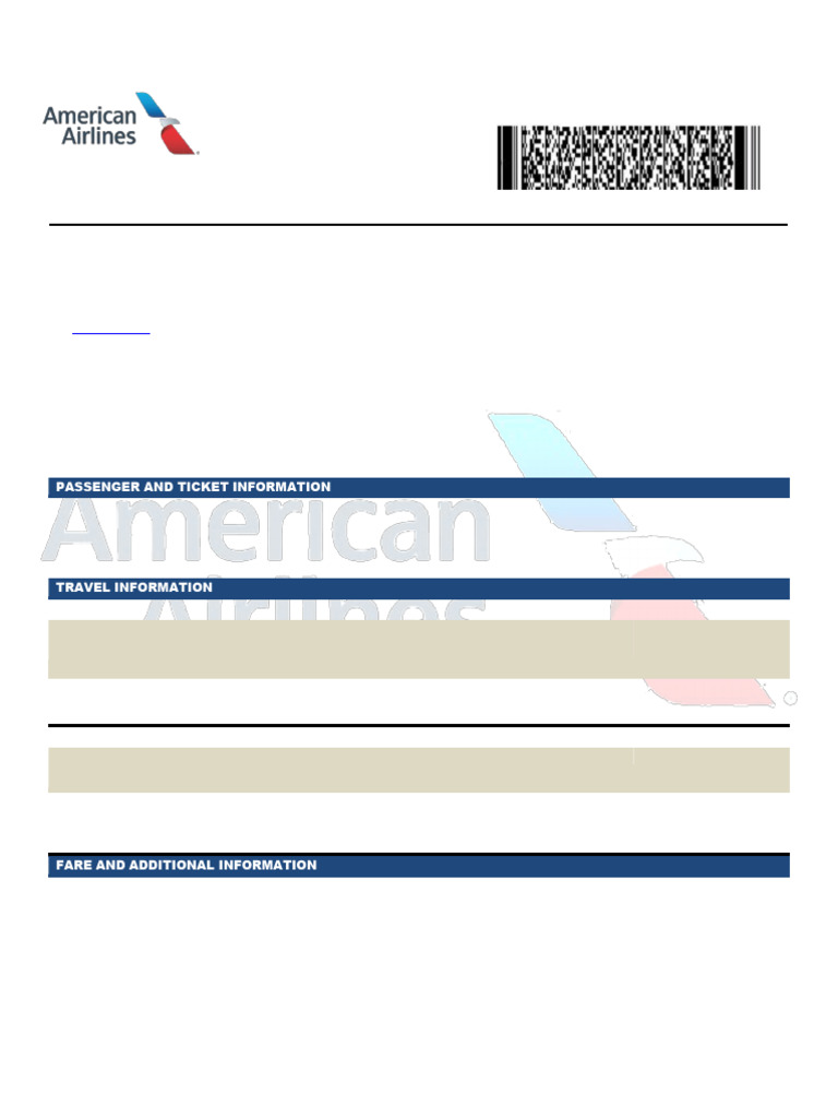 American Airlines e-Ticket Receipt | PDF | Aviation | Airlines