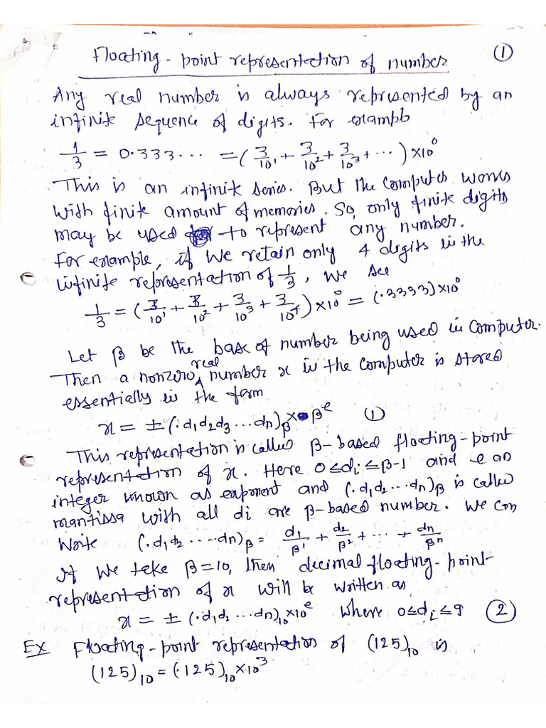 1 - Floating - Point Representation and Error | PDF