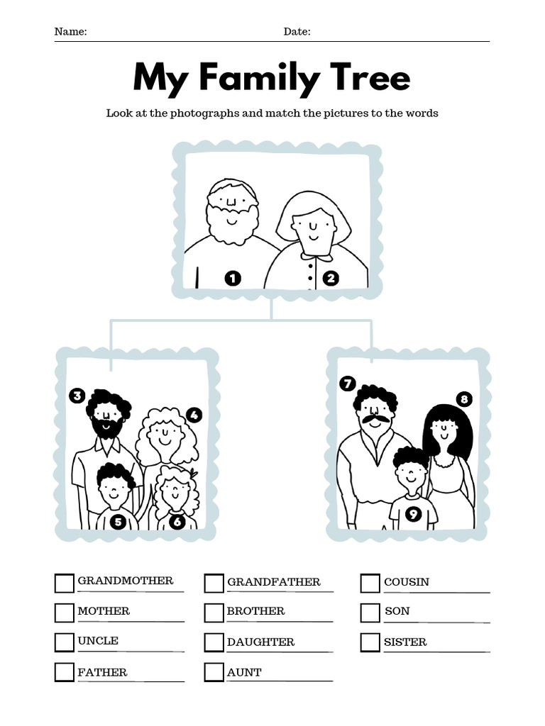Family Tree Photo Matching Activity | PDF