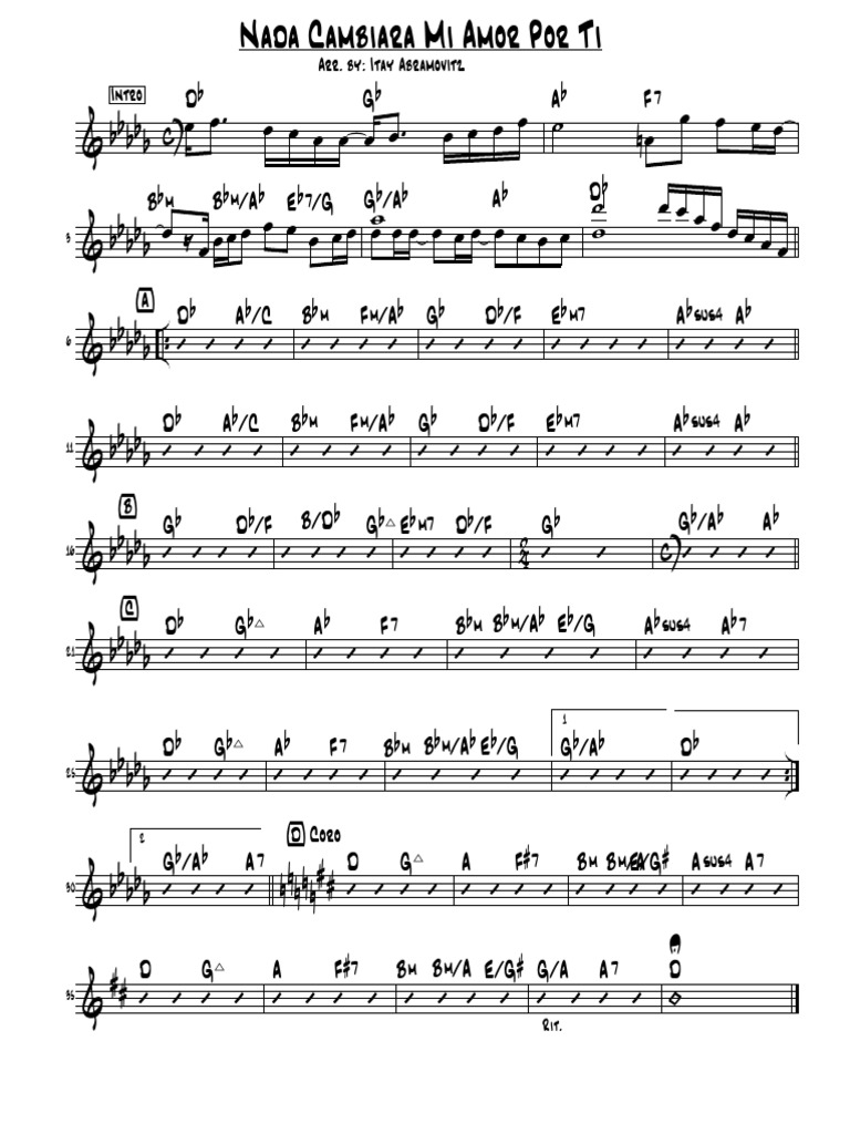 Nada Cambiara Mi Amor Por Ti - Leadsheet | PDF