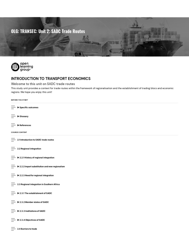 Download_Unit 2 SADC trade routes | PDF | Regional Integration ...