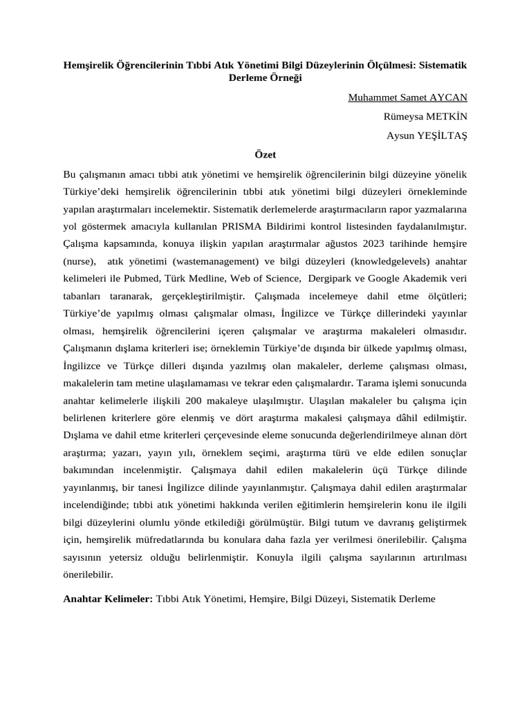 Bildiri Tam Metin Hali | PDF