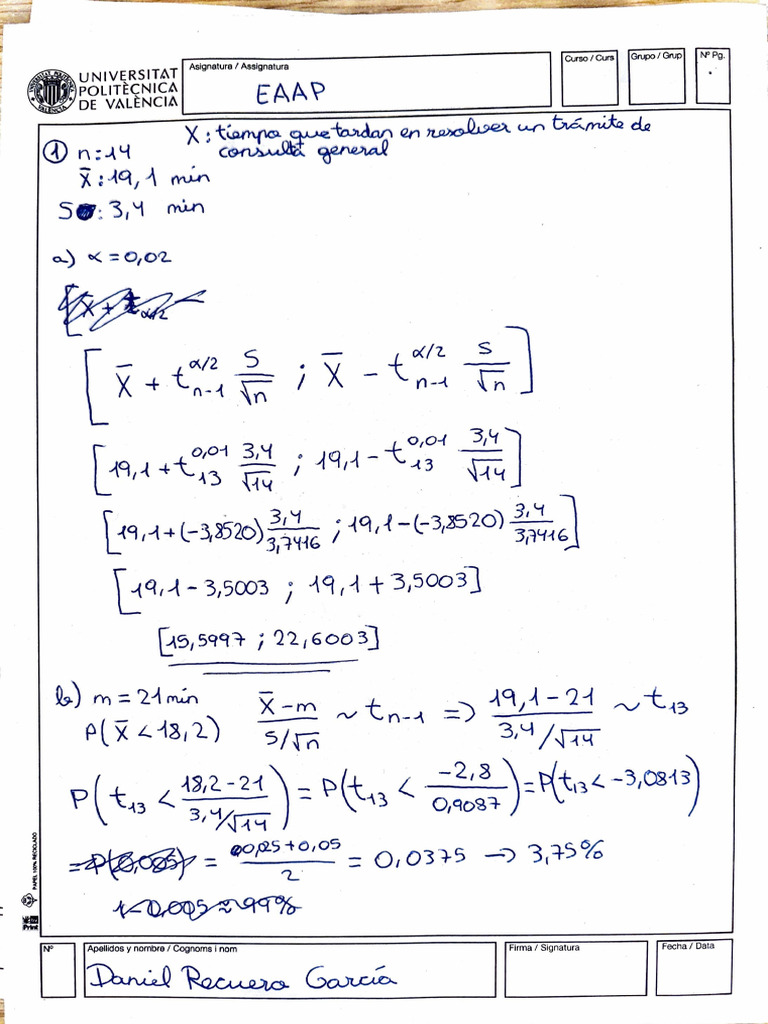 1 Prueba de Aula EAAP | PDF