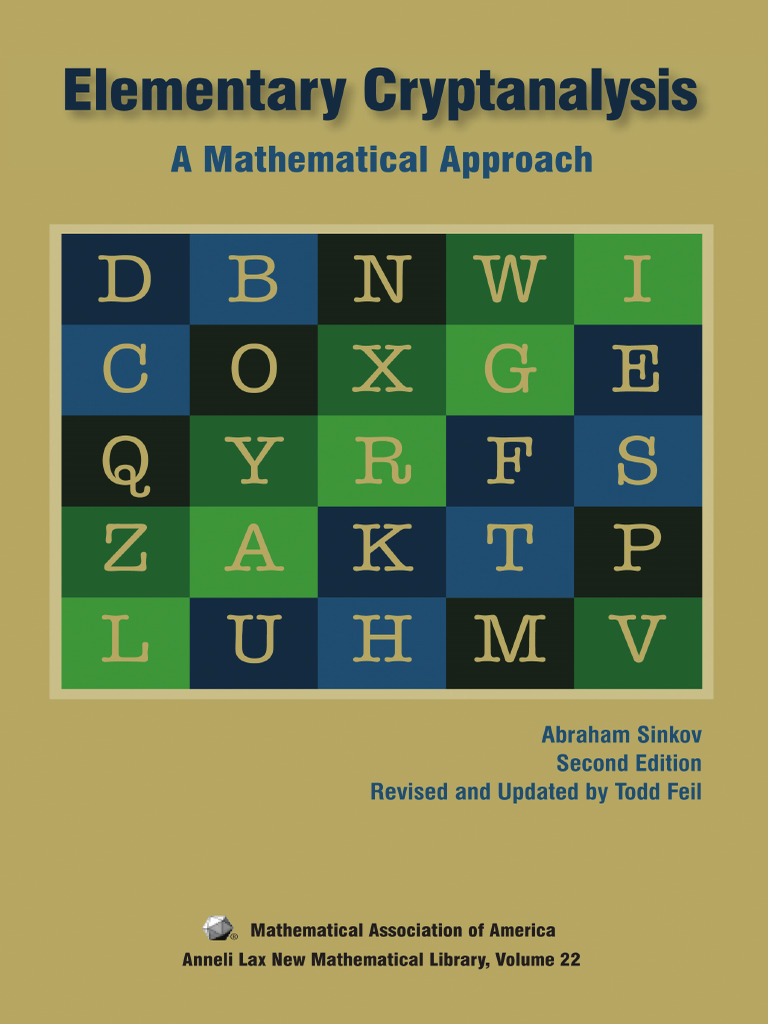 Elementary Cryptanalysis by Sinkov, Abraham | PDF | Cipher | Cryptography