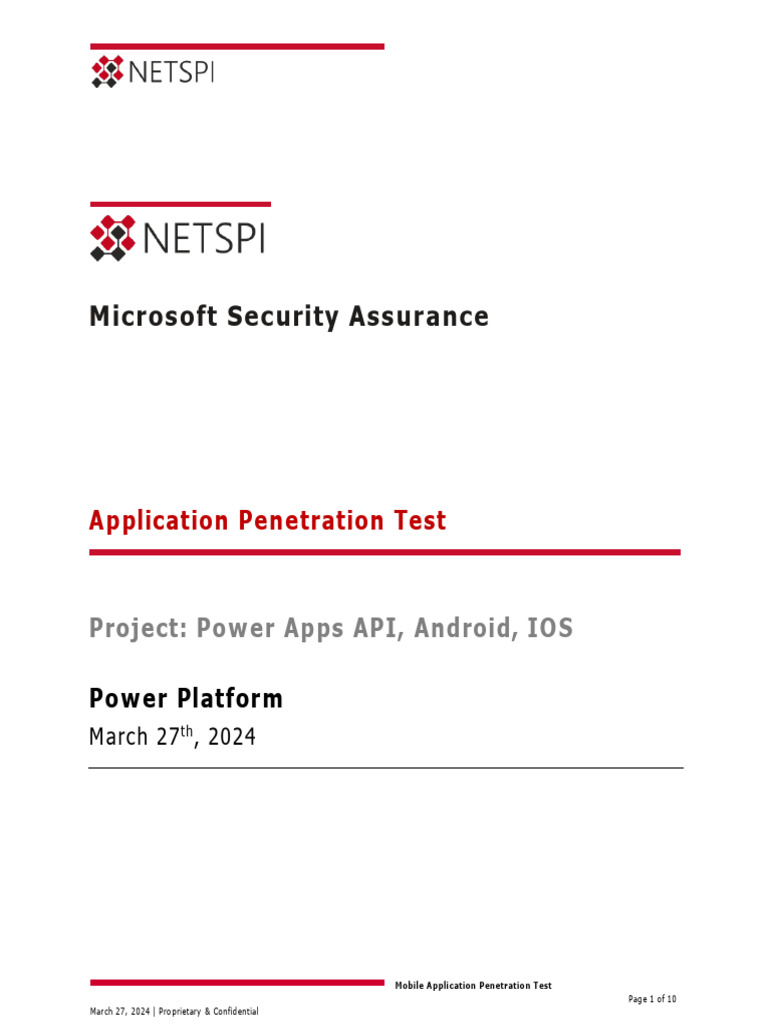Power Apps Mobile Penetration Test Report | PDF | Security Engineering ...