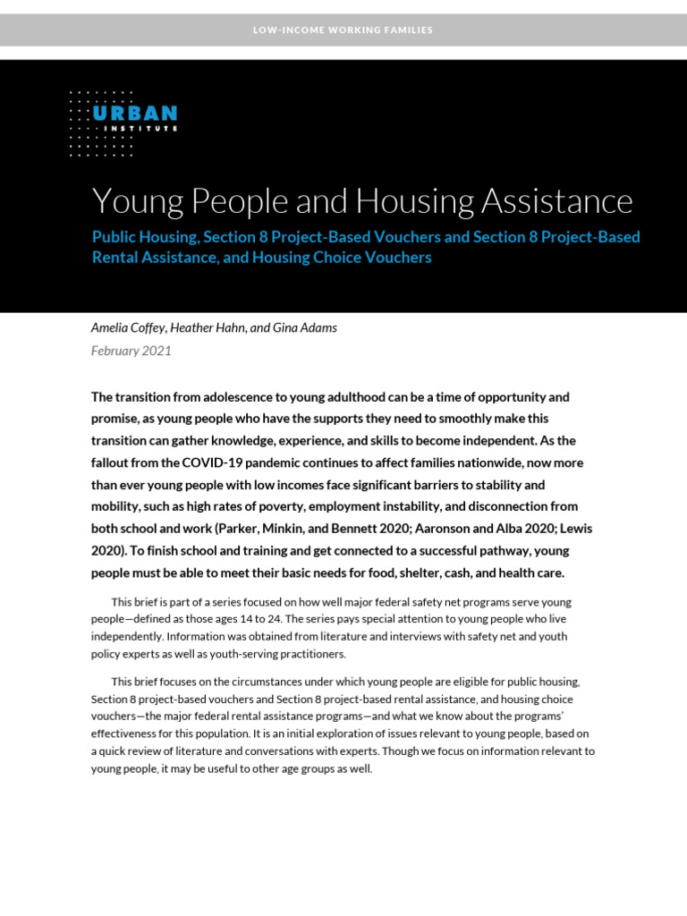 Young People and Housing Assistance Insights | PDF | Section 8 (Housing ...