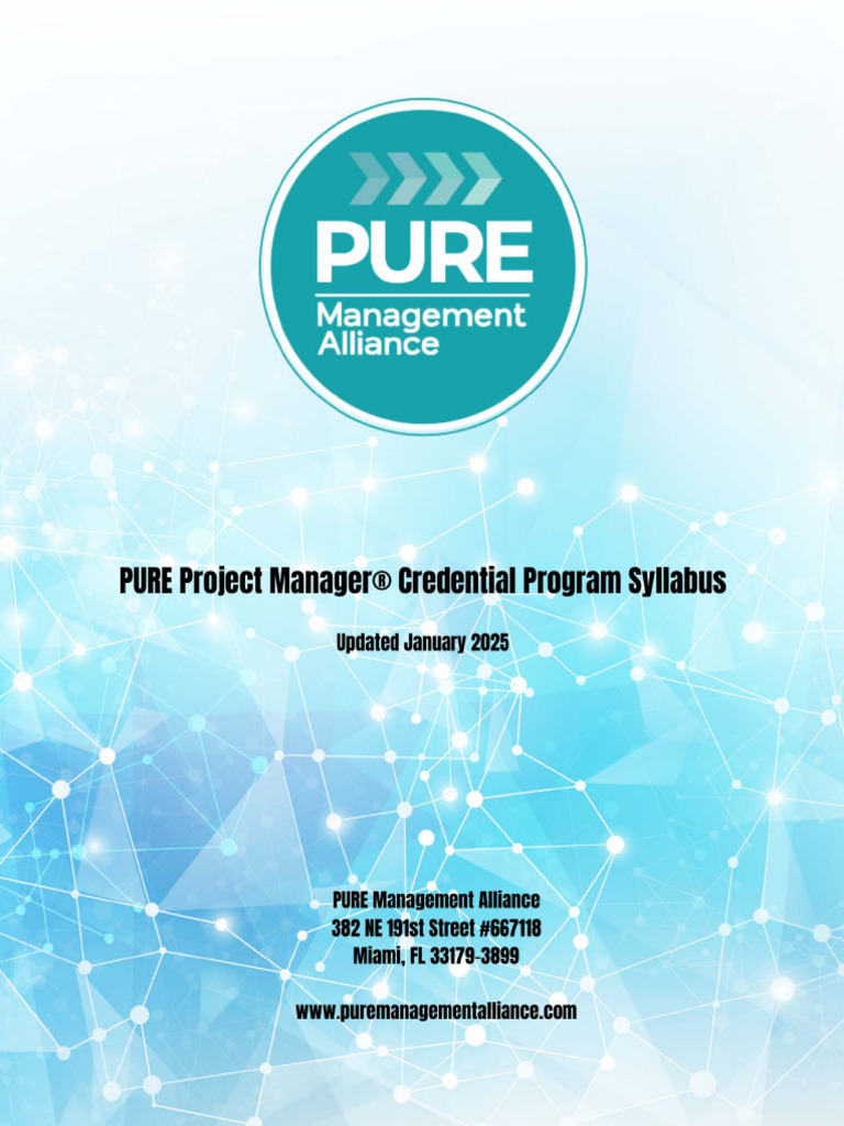 PURE Project Manager® Syllabus 2025 | PDF | Project Management | Agile ...