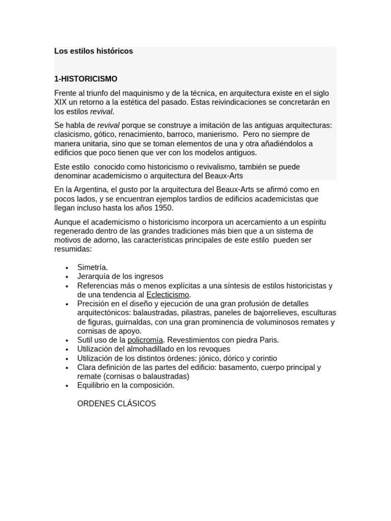 Estilos arquitectónicos: Historicismo, Art Nouveau y Art Decó | PDF ...