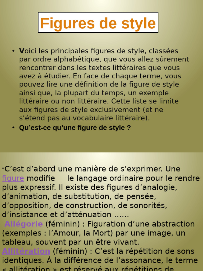 Figures de Style | PDF | Genre grammatical | Techniques de rhétorique