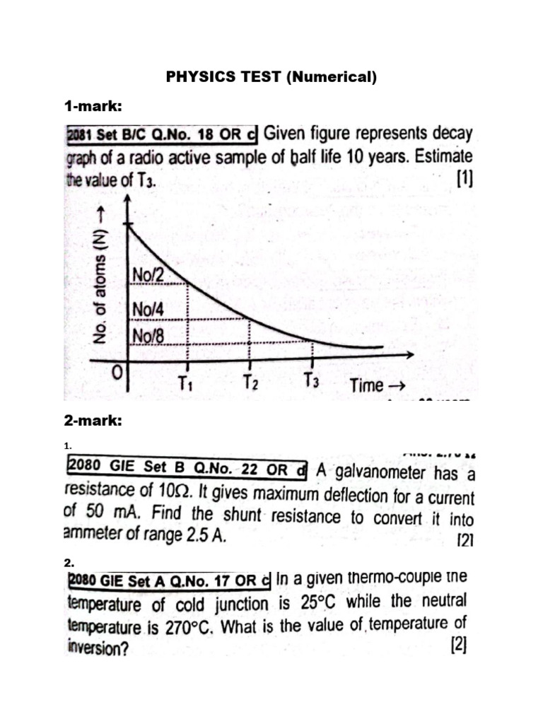 Physics Test | PDF