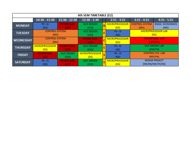 6th Sem Timetable FINAL | PDF