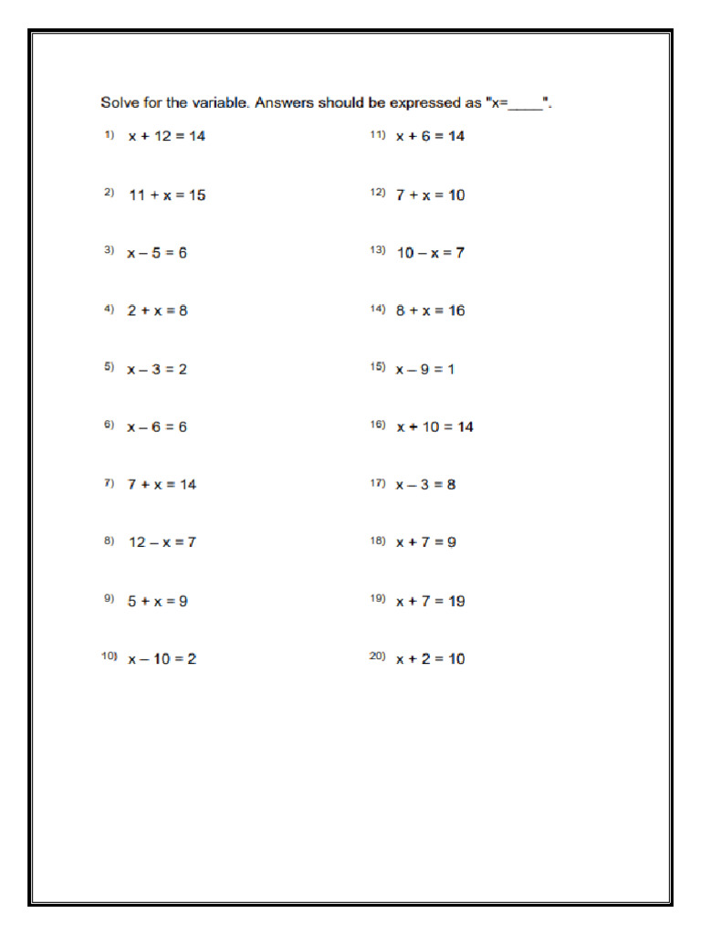 4.1 Constructing and Solving Equations | PDF