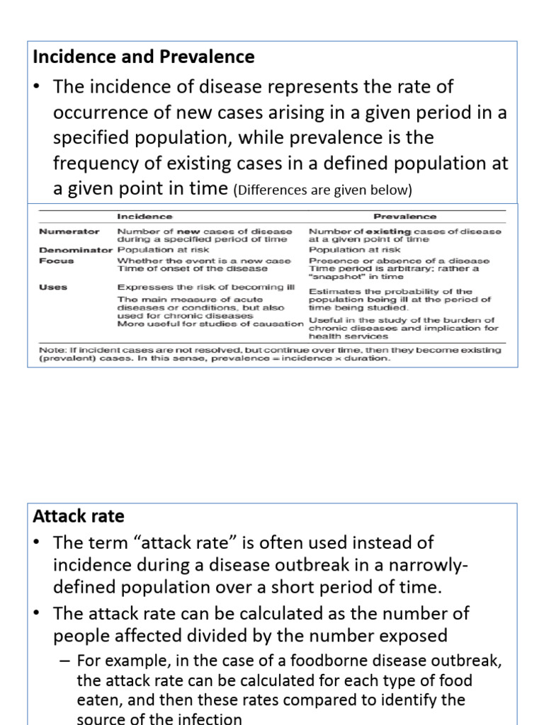 Basic Definitions Epidemiology | PDF | Relative Risk | Incidence ...