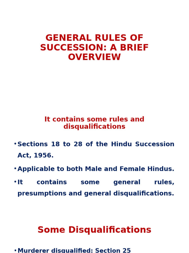 GENERAL RULES OF SUCCESSION | PDF | Concurrent Estate | Legal Documents