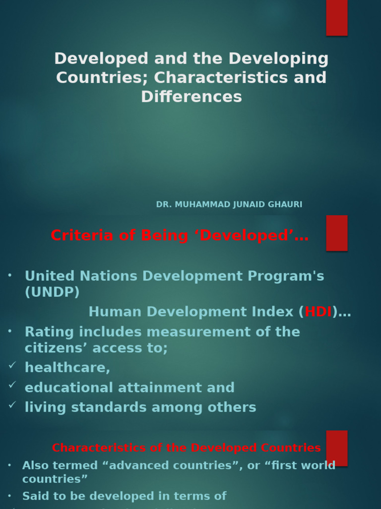 Developed and The Developing Countries | PDF | Developing Country ...