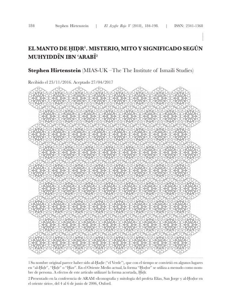 El Manto de Ḫiḍr: Mito y Significado | PDF | Verdad | Moisés