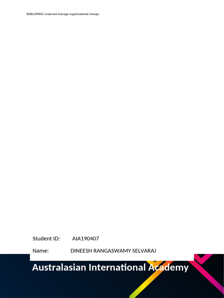 Organisational Change Management Portfolio | PDF | Human Resource ...