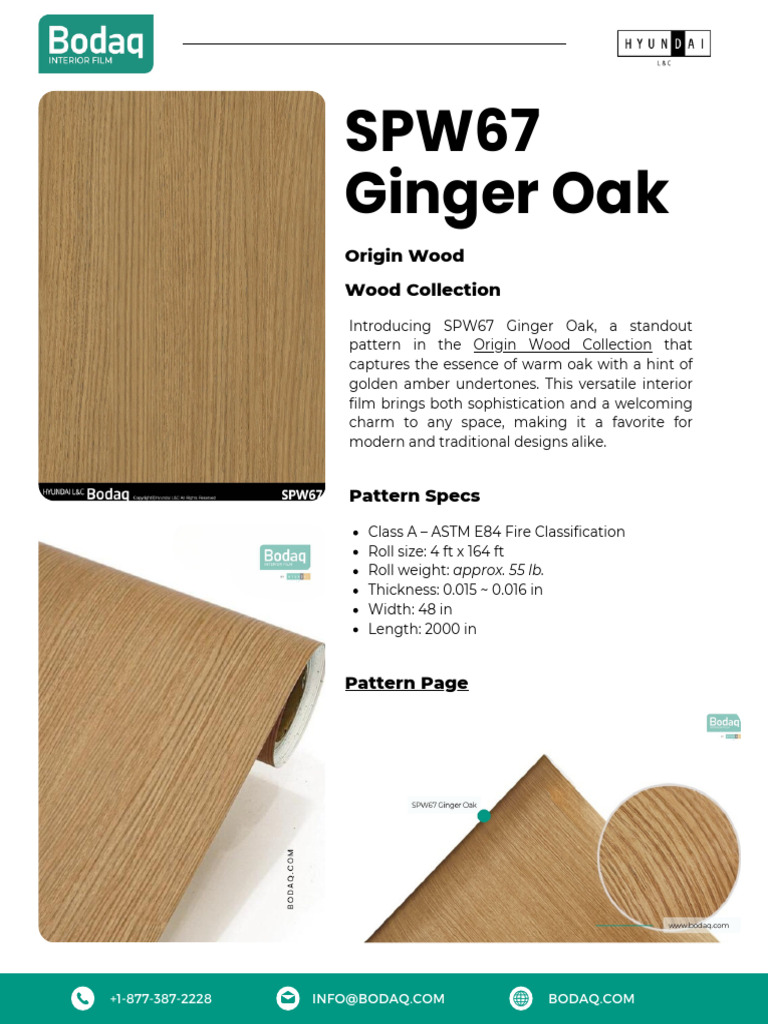 SPW67 Ginger Oak - Bodaq Product Card | PDF