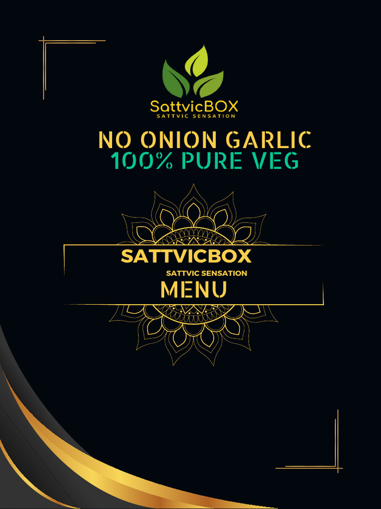 SattvicBOX Pre-Order Menu | PDF | Indian Cuisine | Desi Cuisine