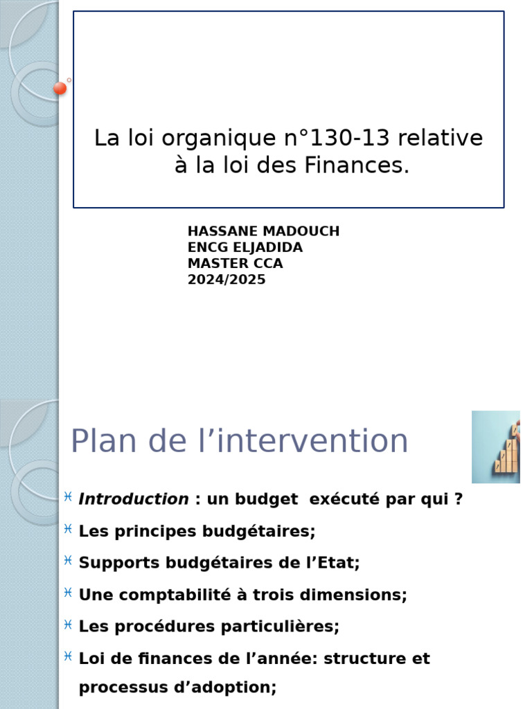 Loi organique 130-13 des Finances marocaines | PDF | Loi | Comptabilité